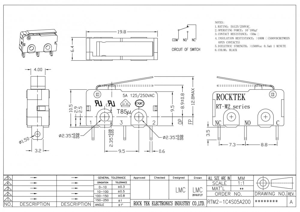 RTM2-1C4S05A200 specification page 2