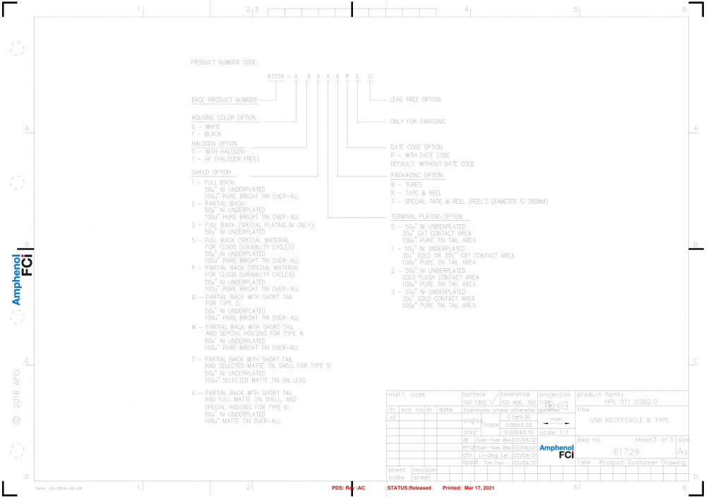 61729 USB Type-B drawing sheet 3