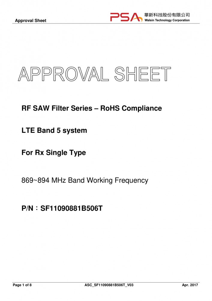 SF11090881B506T datasheet page 1