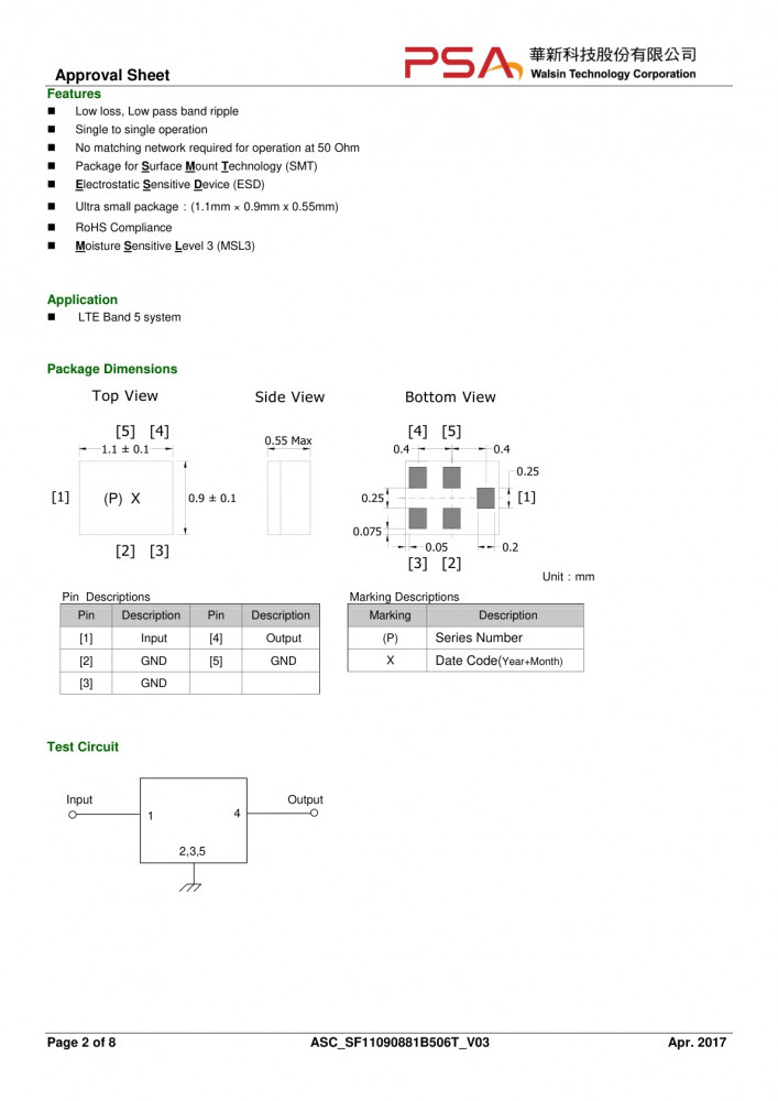 SF11090881B506T datasheet page 2