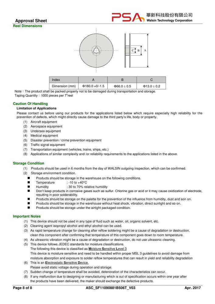 SF11090881B506T datasheet page 8
