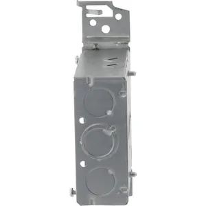 4 in. Square Box, Welded, 1-1/2 in. Deep with AC/MC/Flex Clamps, Three 1/2 in. KO's and One TKO, UBS, FS Bracket, Flush for sale