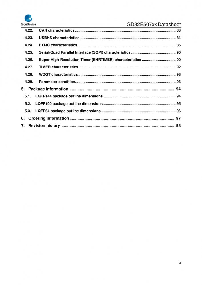 GD32E507VET6 datasheet page 4