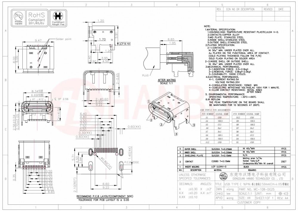 MC-108-DG25 technical document page 1