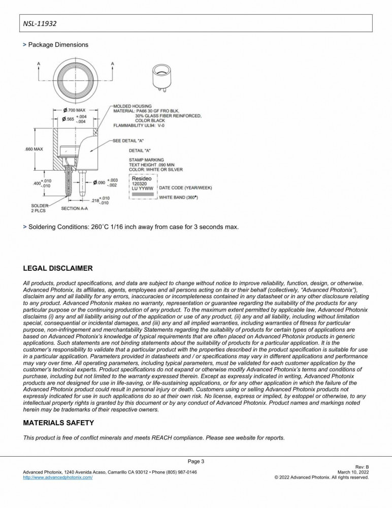 NSL-11932 datasheet page 3