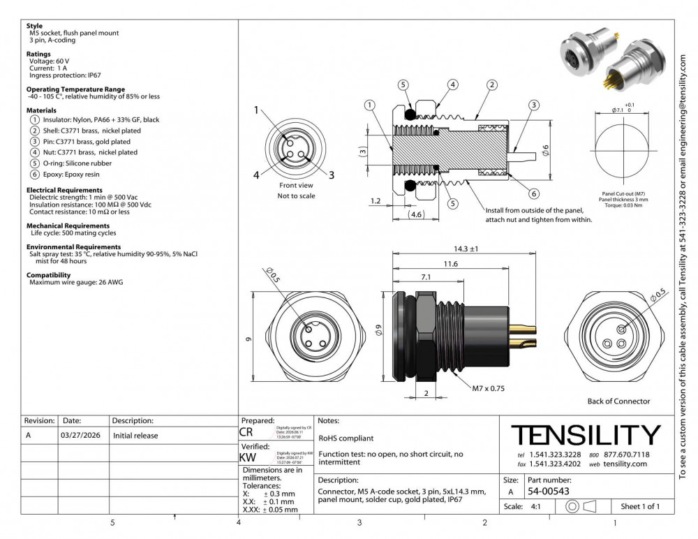 Tensility International 54-00543 product drawing