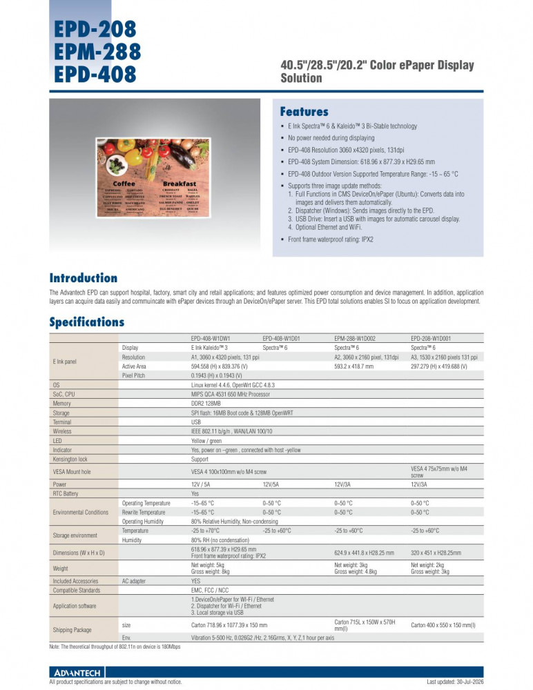 EPD-408 product document page 1