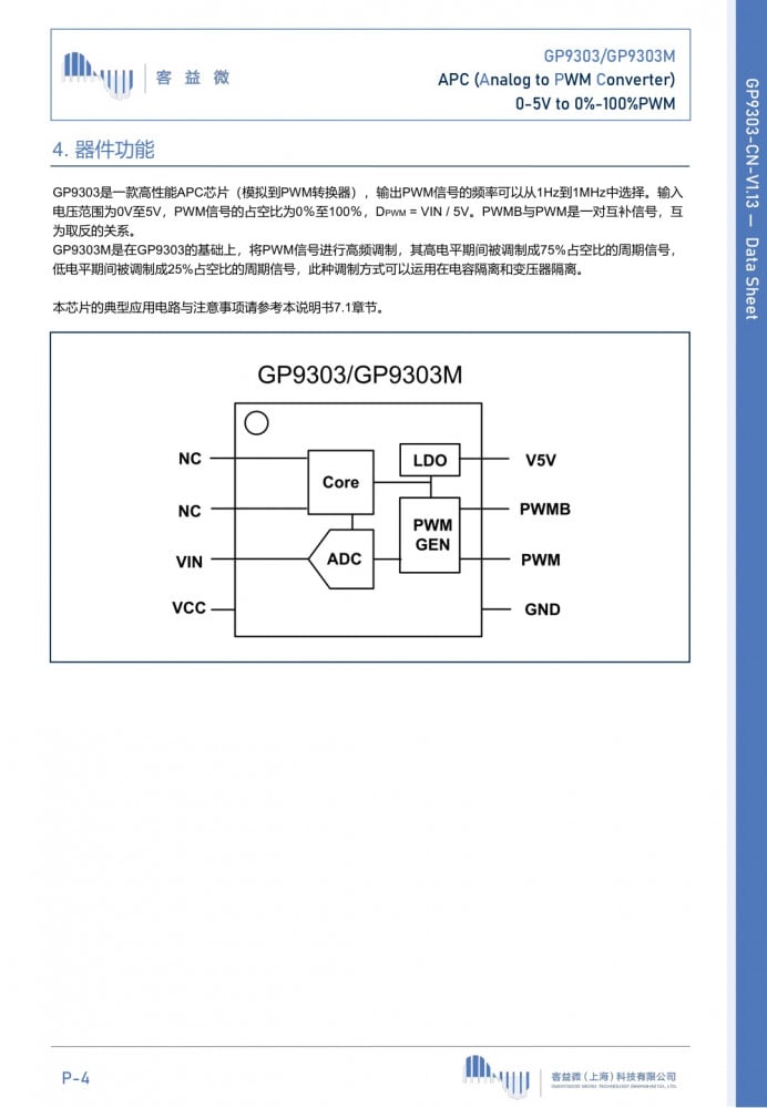 GP9303 datasheet page 4