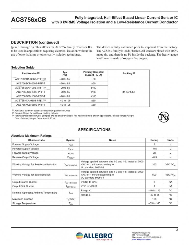 ACS756 datasheet page 2