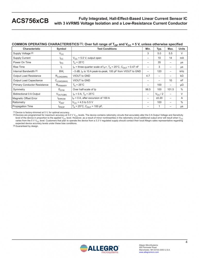 ACS756 datasheet page 4