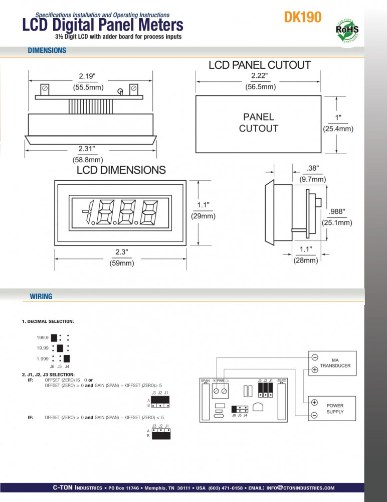 DK190 technical document, page 2