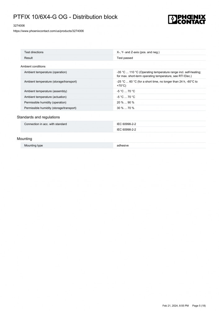 Phoenix Contact 3274006 technical document page 5