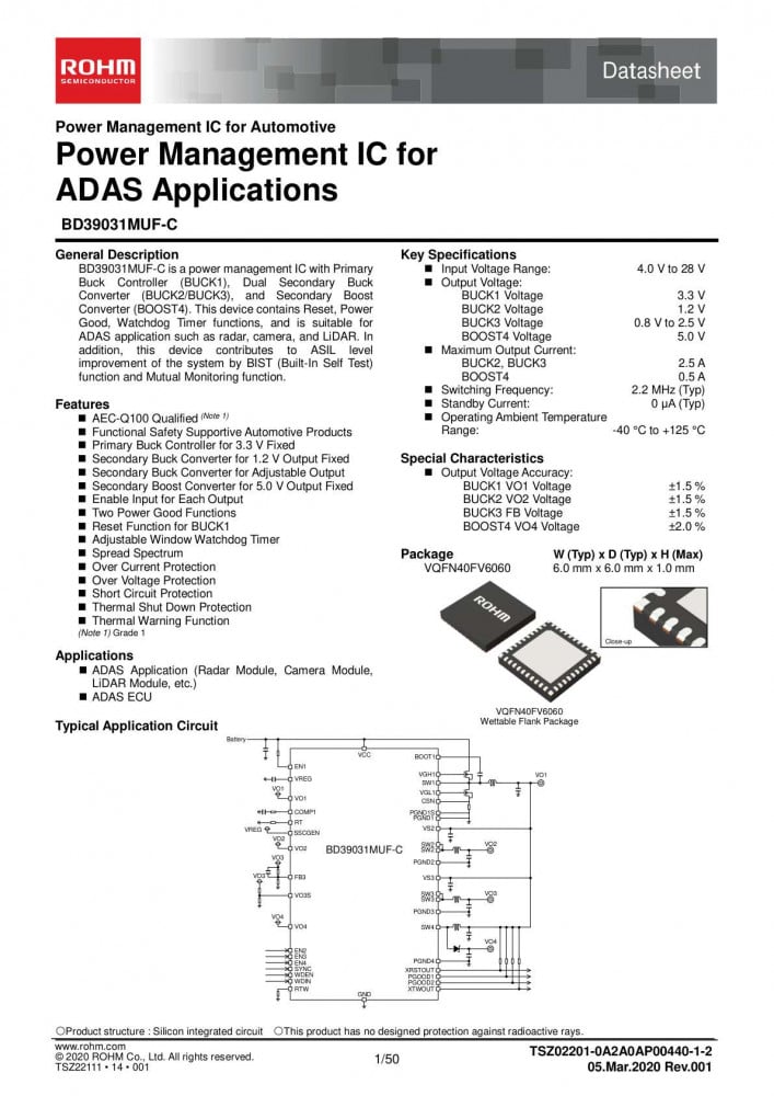 BD39031MUF-CE2 technical document page 1