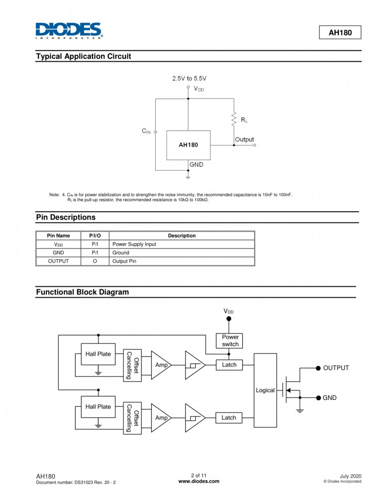 AH180 datasheet page 2