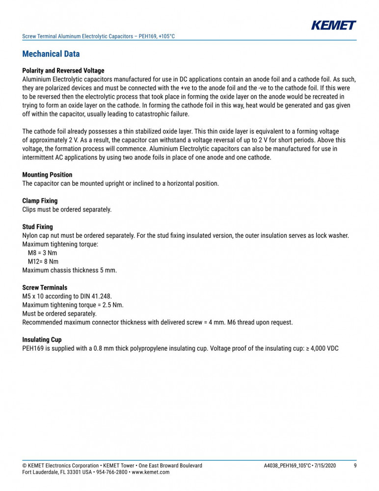 PEH169 datasheet page 9