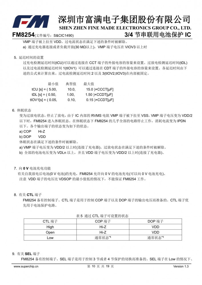 FM8254AAF datasheet page 10