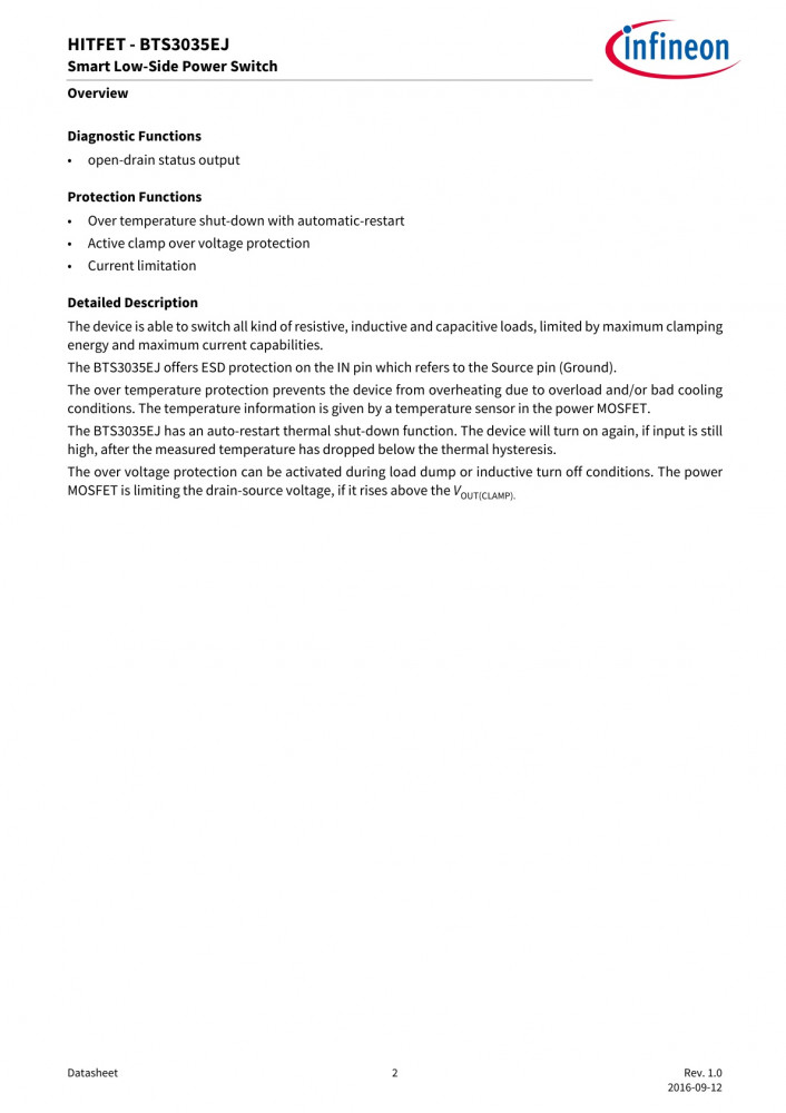 BTS3035EJ datasheet page 2