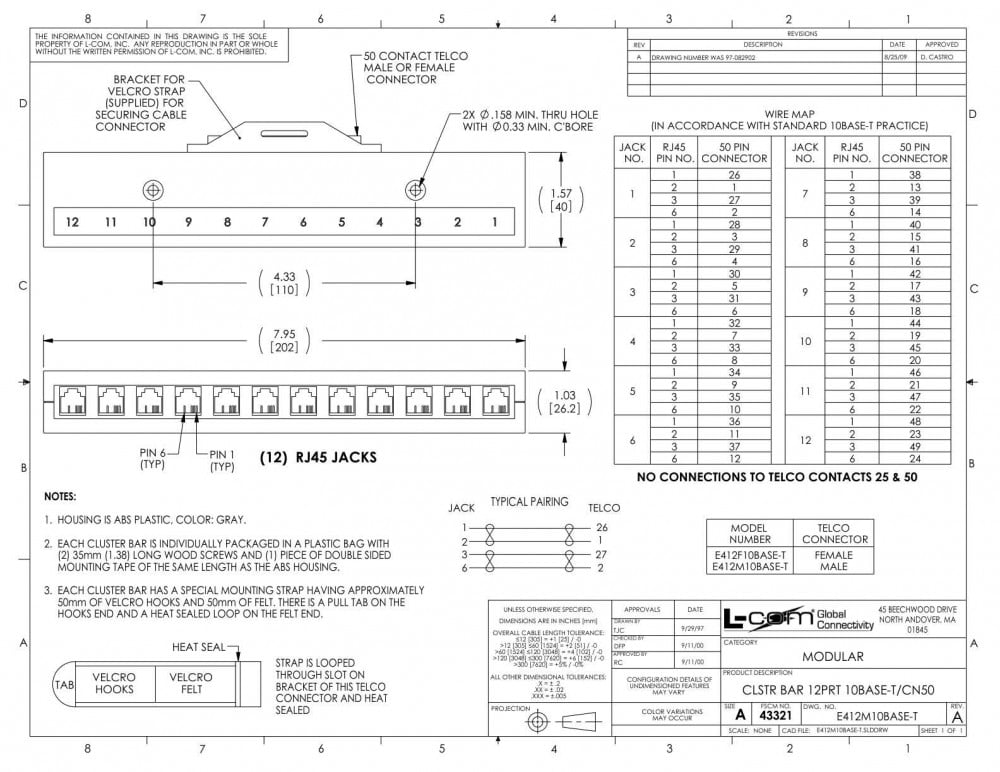 E412F10BASE-T technical document page
