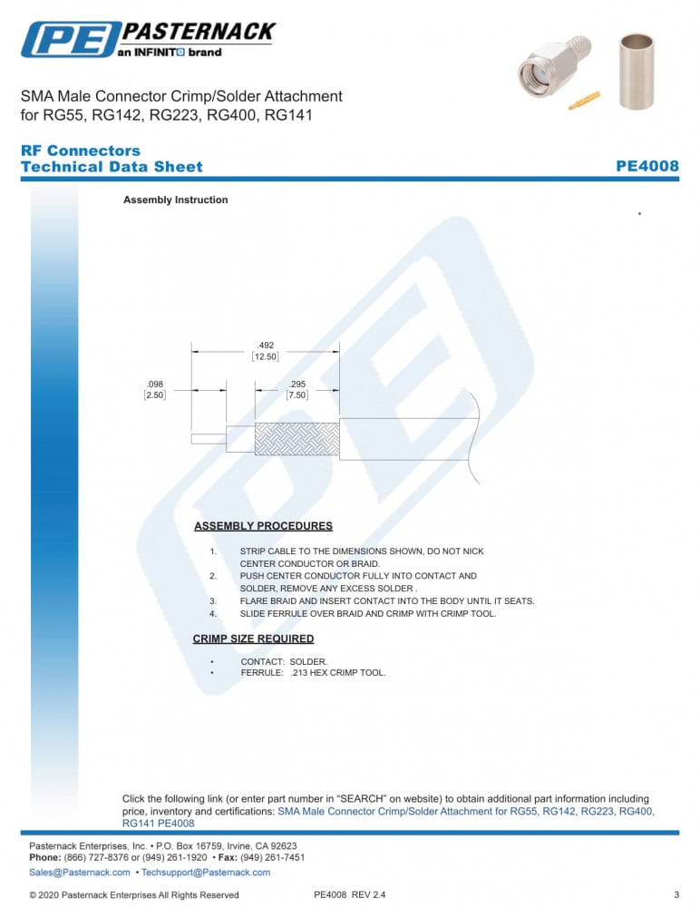 PE4008 technical data sheet page 3