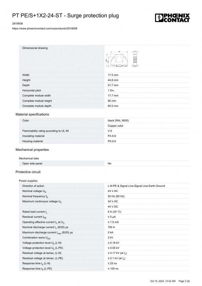 Phoenix Contact 2819008 technical document page 3