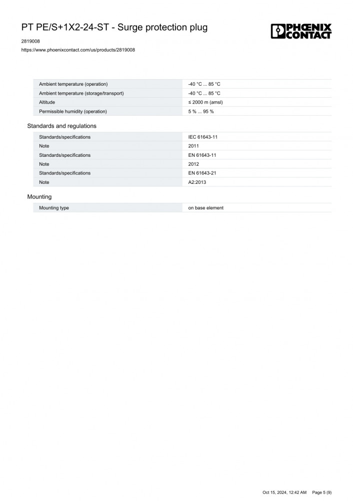 Phoenix Contact 2819008 technical document page 5