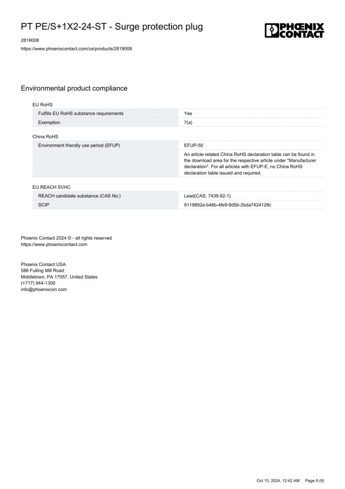 Phoenix Contact 2819008 technical document page 9