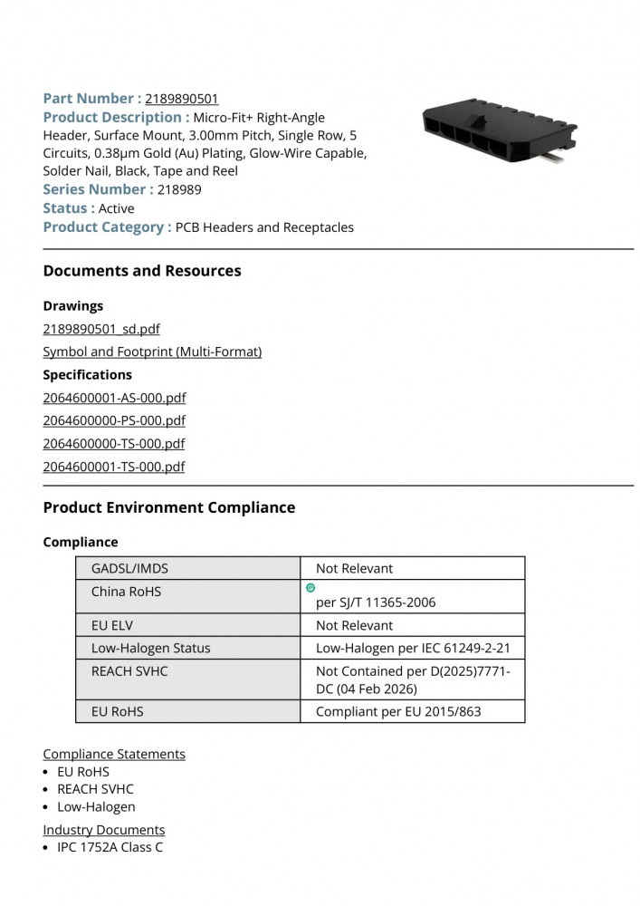 2189890501 technical document page 1