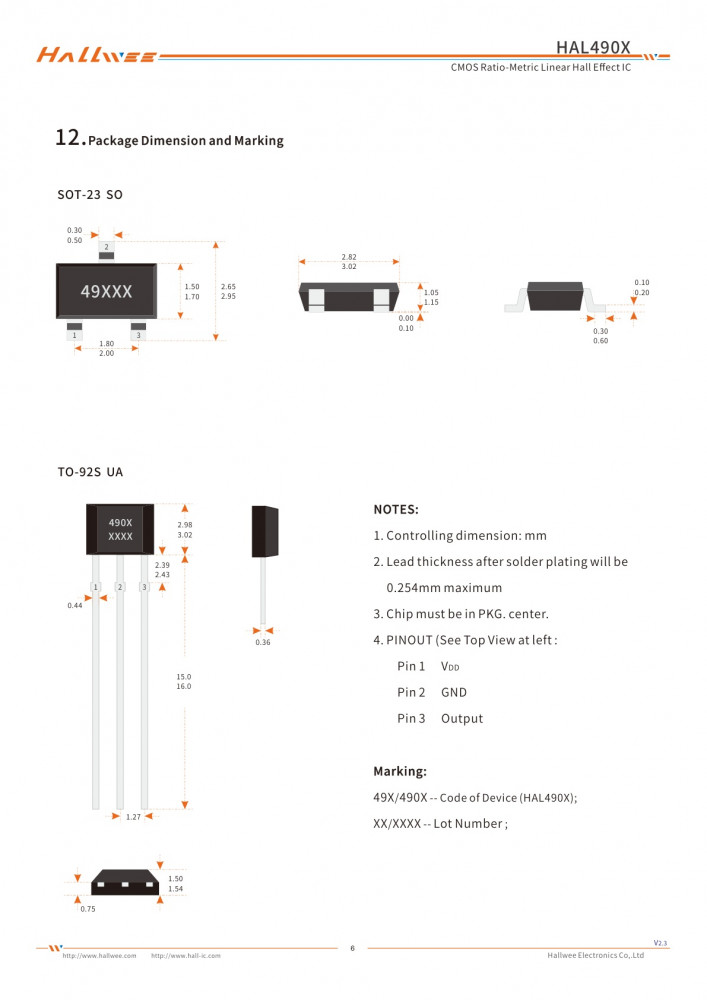 HAL4901UA datasheet page 6
