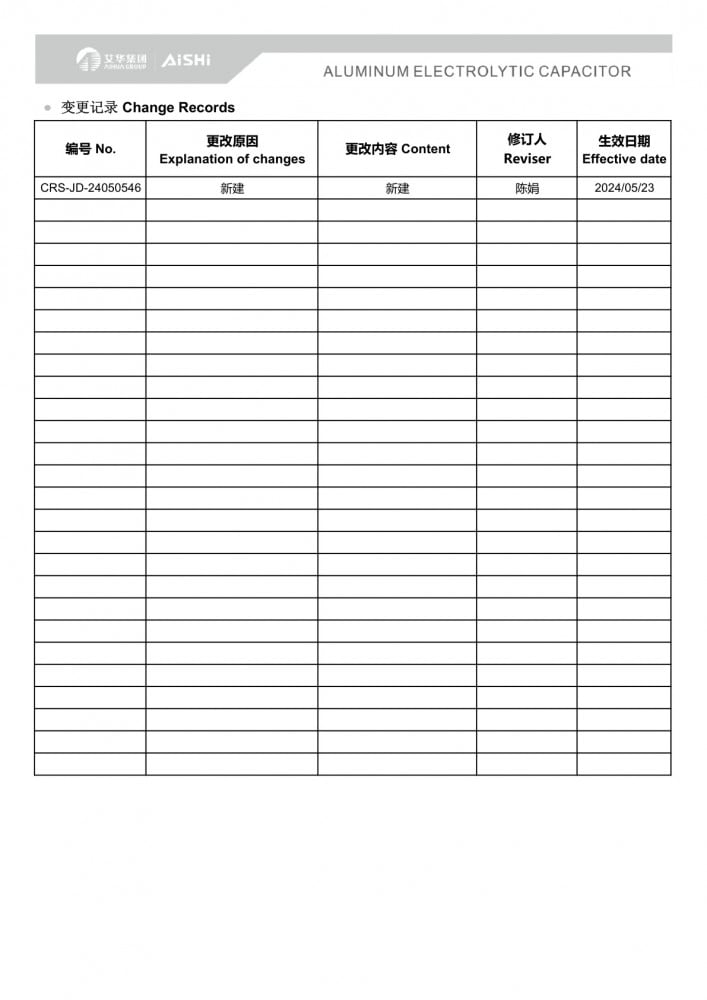 AISHI WH series specification page 2
