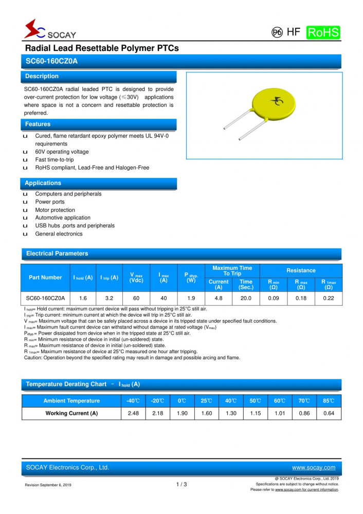 SC60-160CZ0A product document page 1
