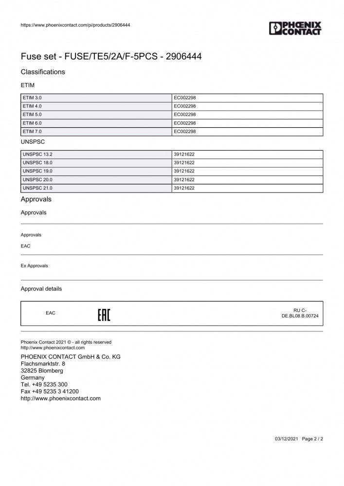 Phoenix Contact 2906444 technical document page 2