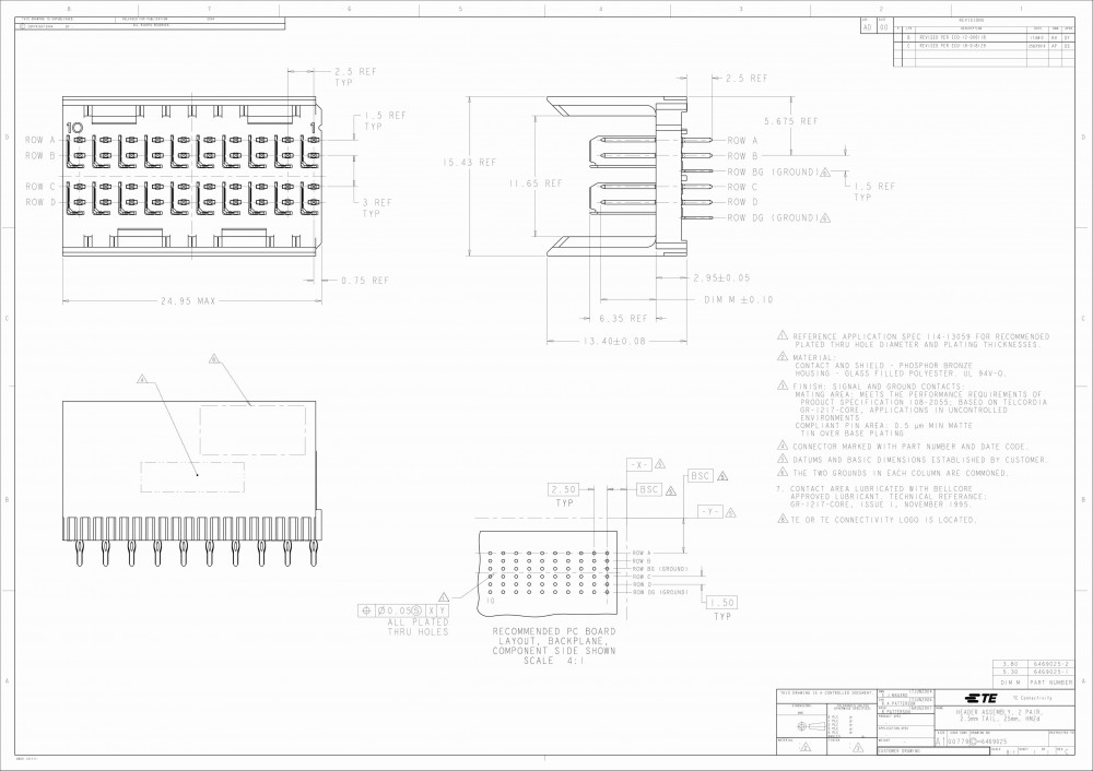 TE Connectivity 6469025-1 controlled drawing preview
