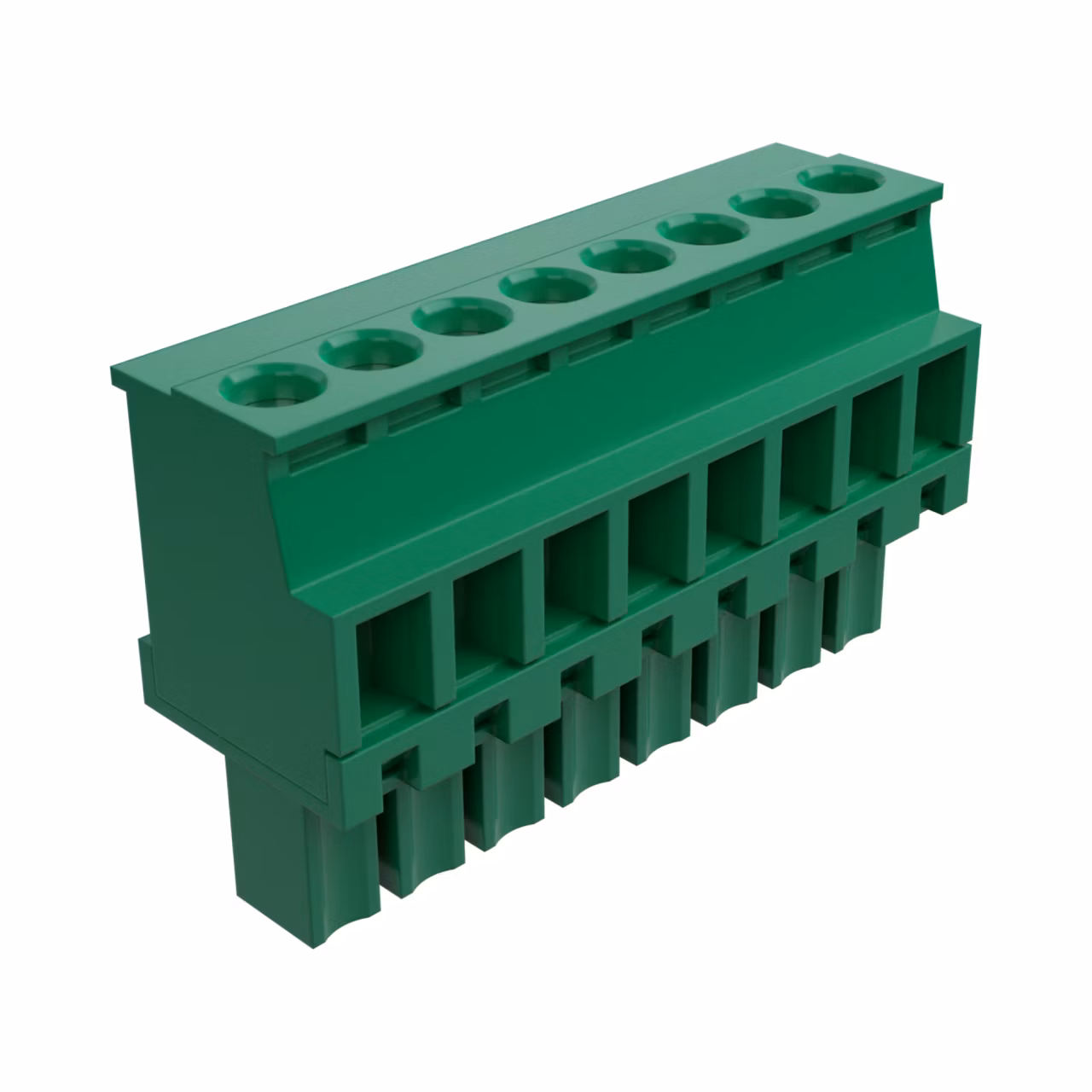 3.81mm Pitch Eurostyle Vertical Plug, with Standard Imprinting, Rear Wire Entry, Green Housing, 8 Circuits for sale