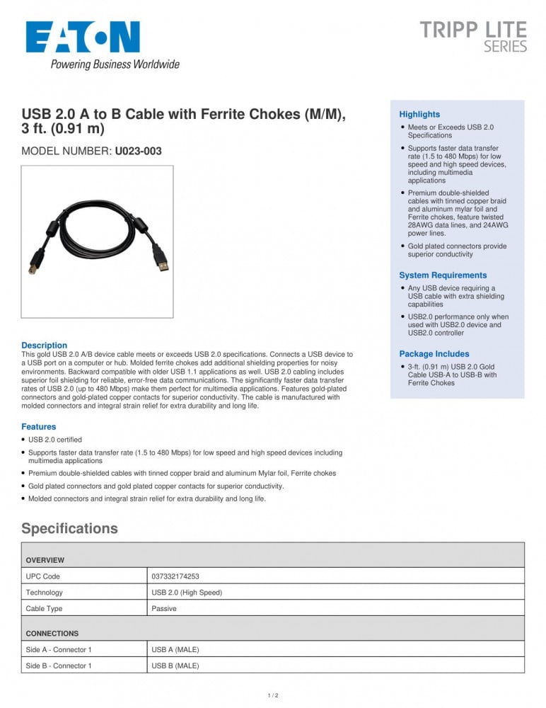 U023-003 technical document page 1