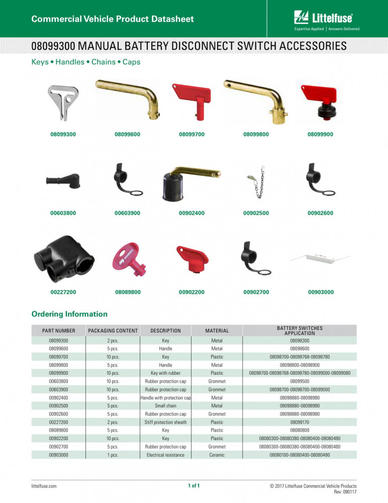 Littelfuse 08099900 accessory document