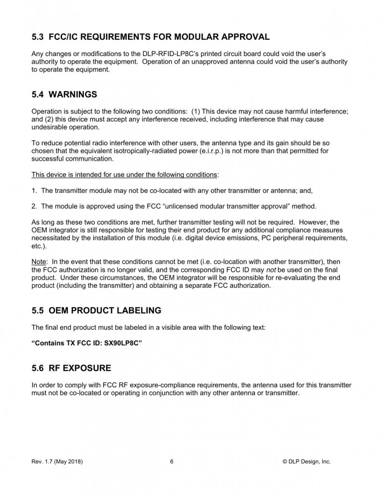 DLP-RFID-LP8C document page 6