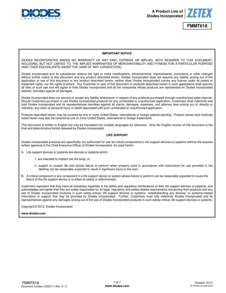 FMMT618QTA datasheet page 7