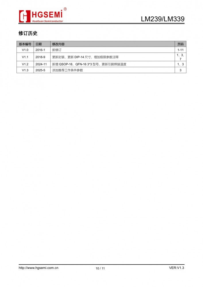 HGSEMI LM339 datasheet page 10