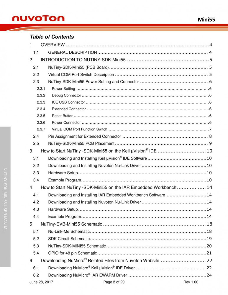 NuTiny-SDK-Mini55 manual page 2