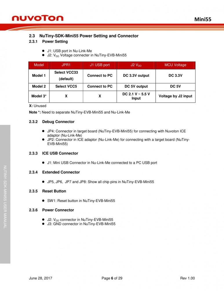 NuTiny-SDK-Mini55 manual page 6