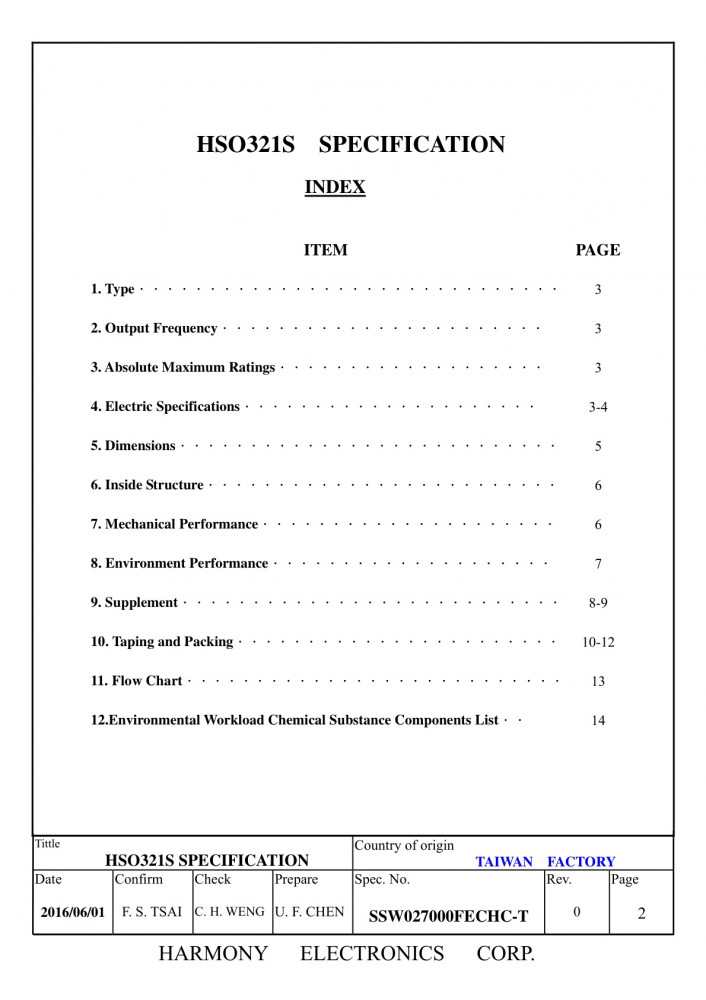 SSW027000FECHC-T specification page 2
