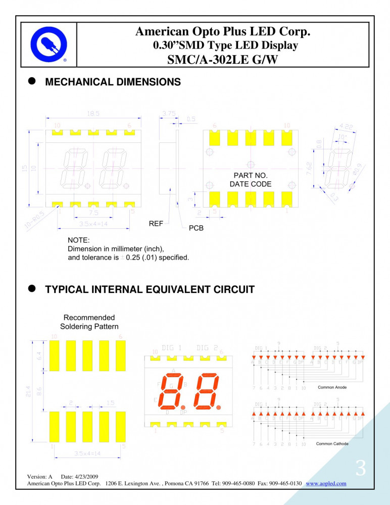 SMA302LE technical document page 3
