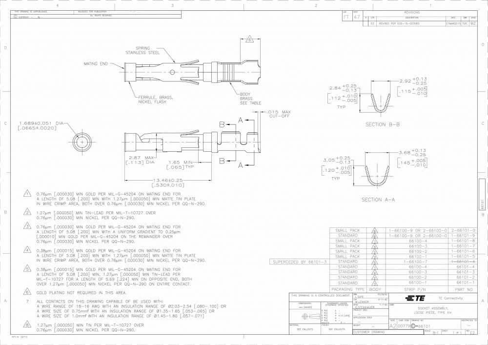 TE Connectivity 66101-4 technical drawing preview