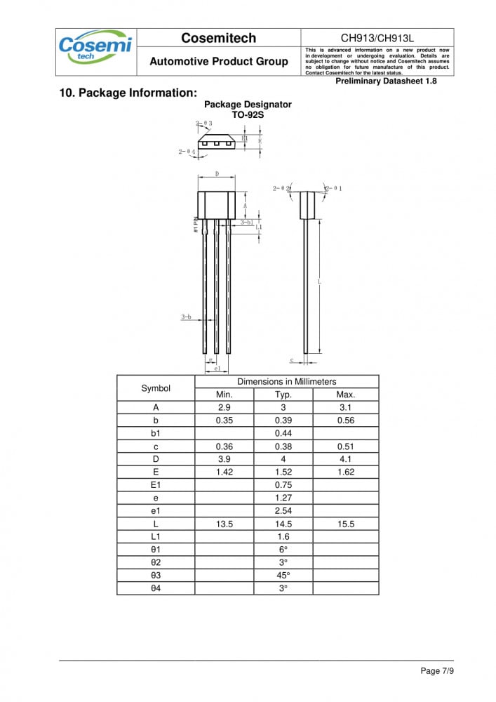 CH913LSR datasheet page 7