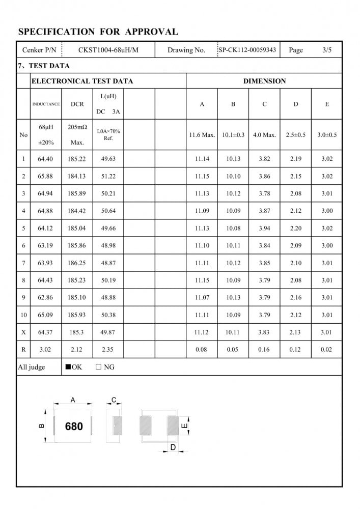 CKST1004-68uH/M approval specification page 5