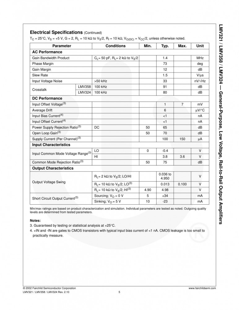 LMV321AS5X datasheet page 6