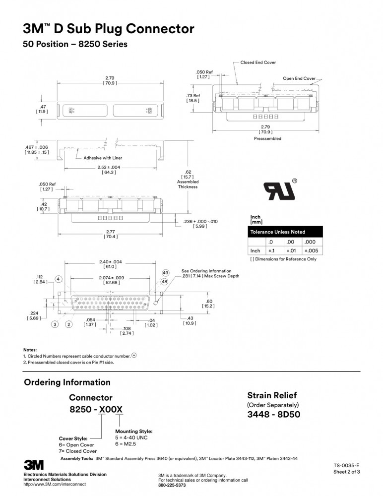 3M 8250 Series technical document page 2