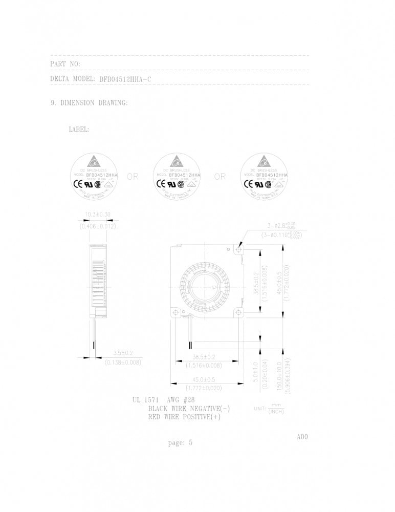 BFB04512HHA-C approval specification page 5