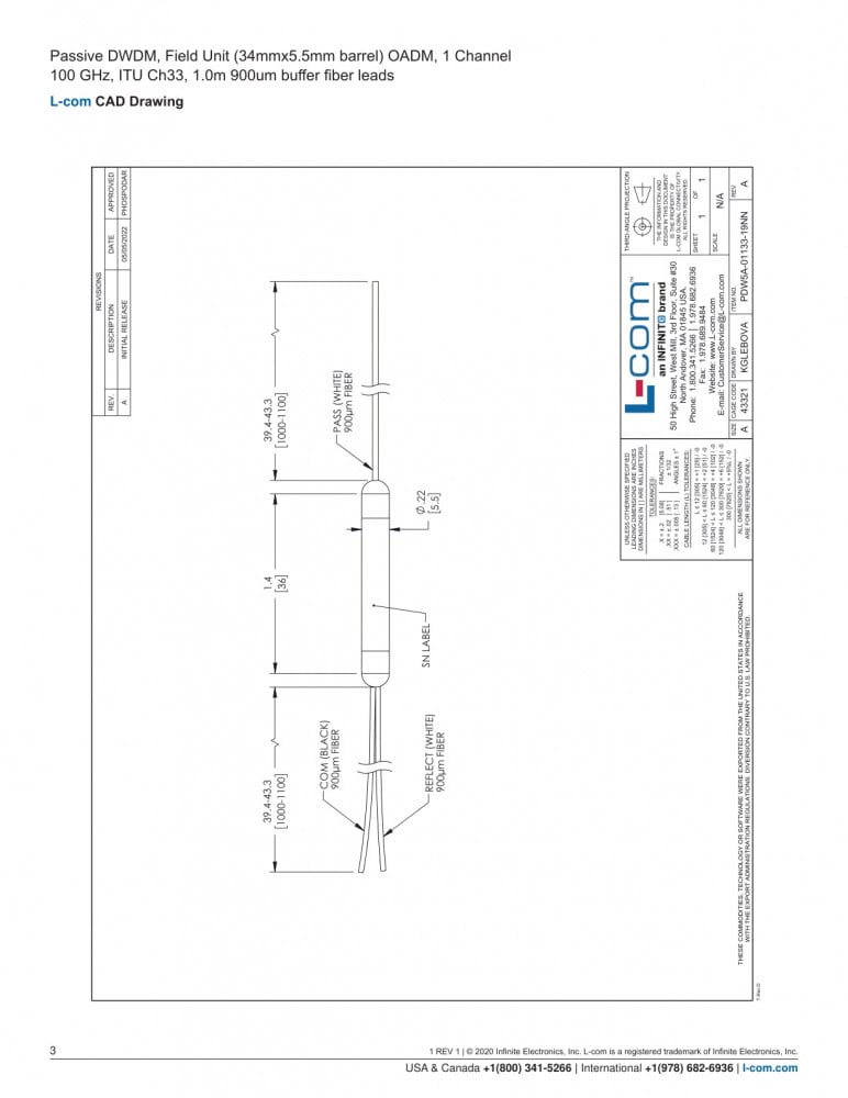 PDW5A-01133-19NN mechanical drawing