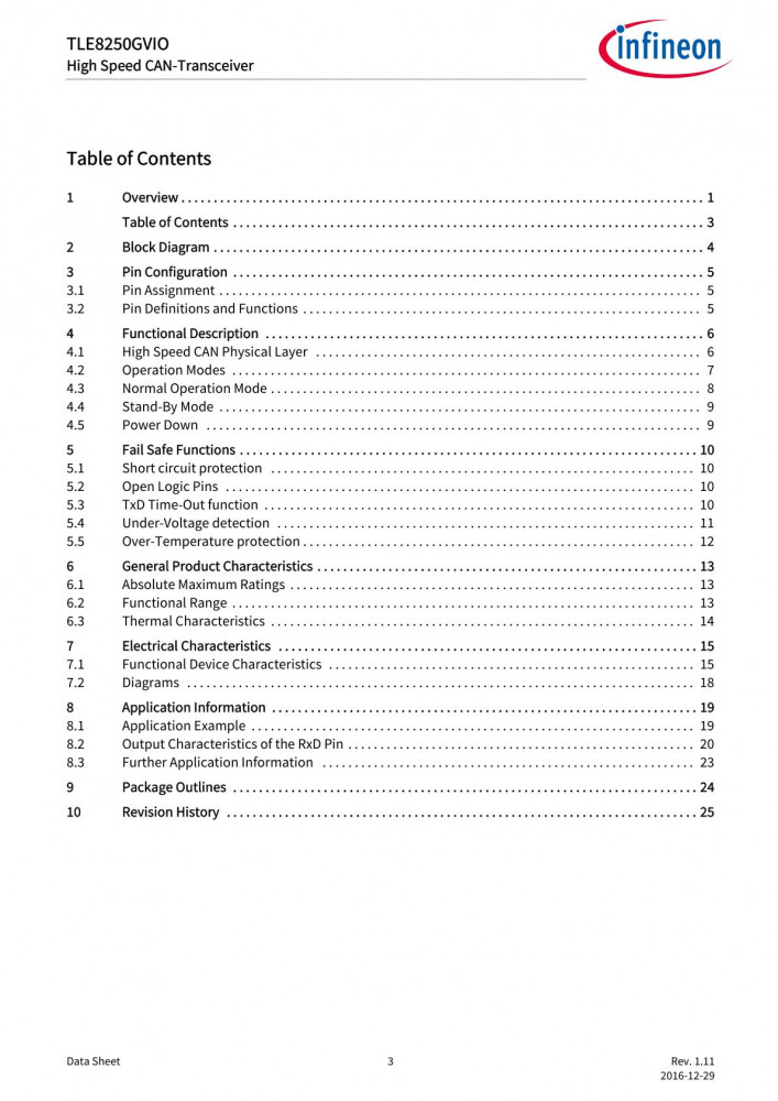 TLE8250GVIO datasheet page 3